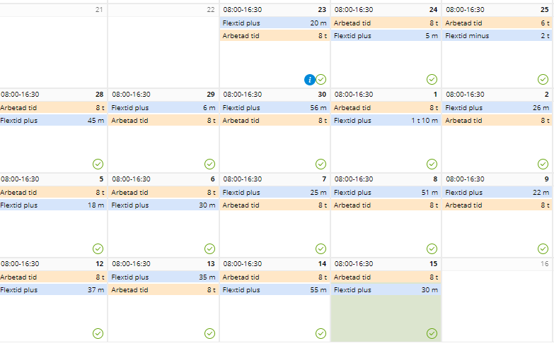 Flex/Tidsaldo och övertid - Spiris forum